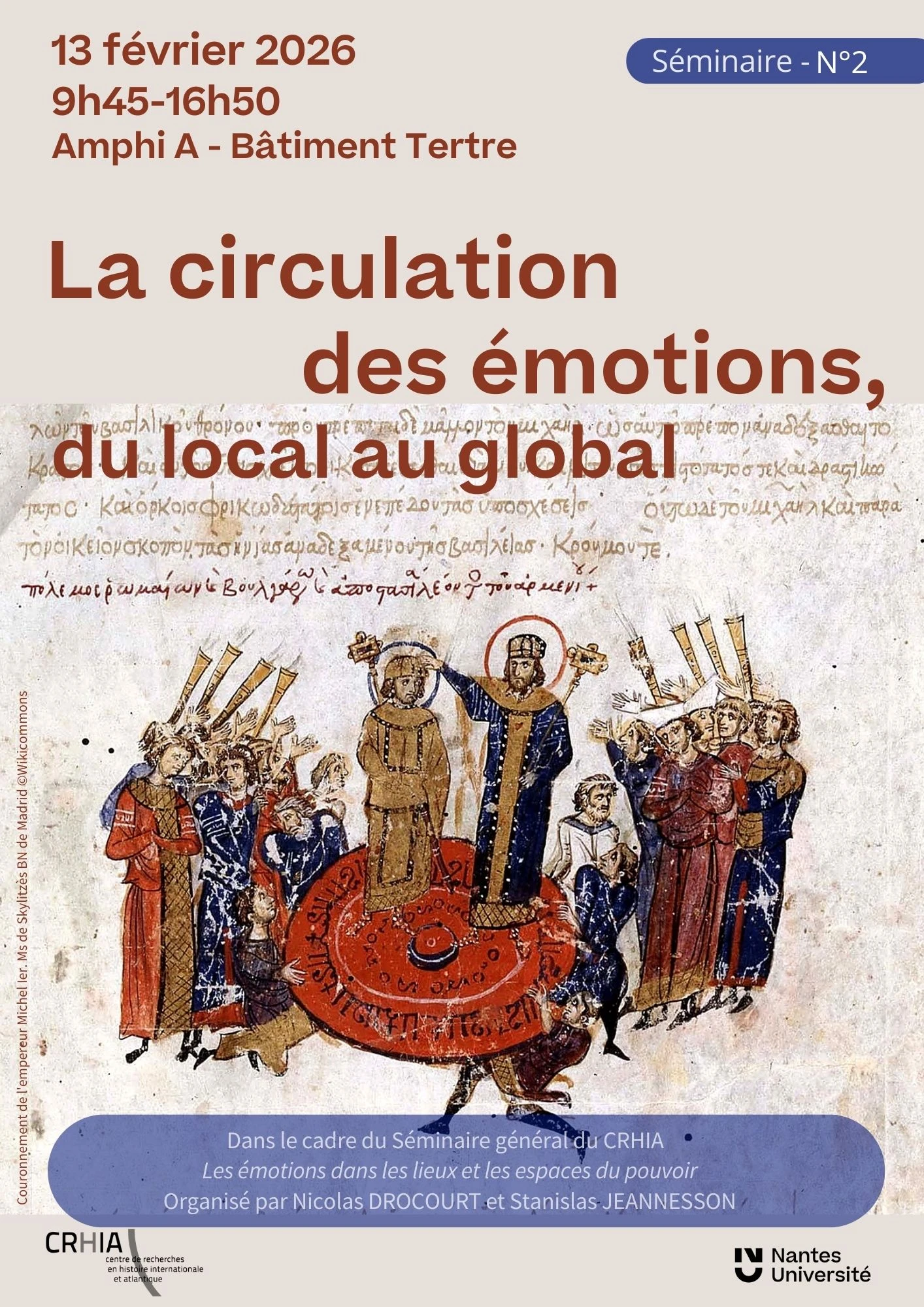 SÉMINAIRE CRHIA N°2 "La circulation des émotions" - Centre de ...
